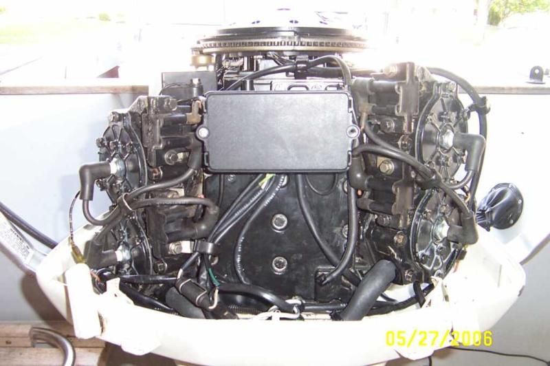 Johnson 90hp 1990/Dressing and Installation/built up engine aft view